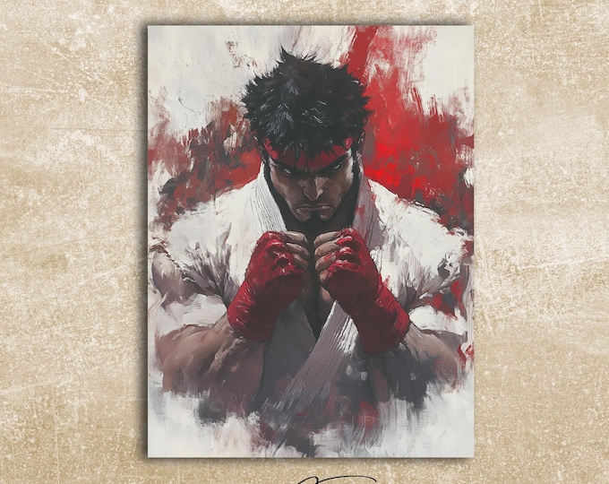 Ryu Fan Art Print Street Fighter Iconic Fighter Illustration Martial ...