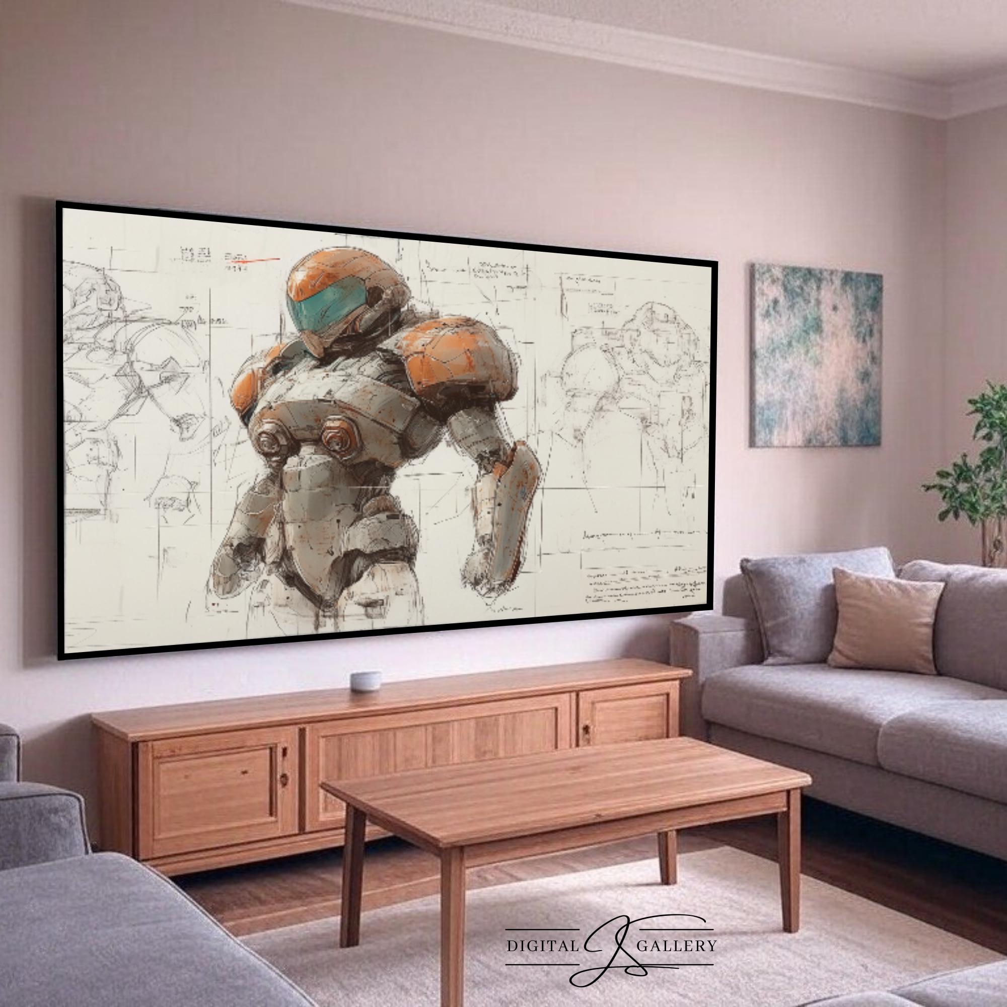 Metroid-inspired Armor Technical Drawing - High-quality Art Print ...