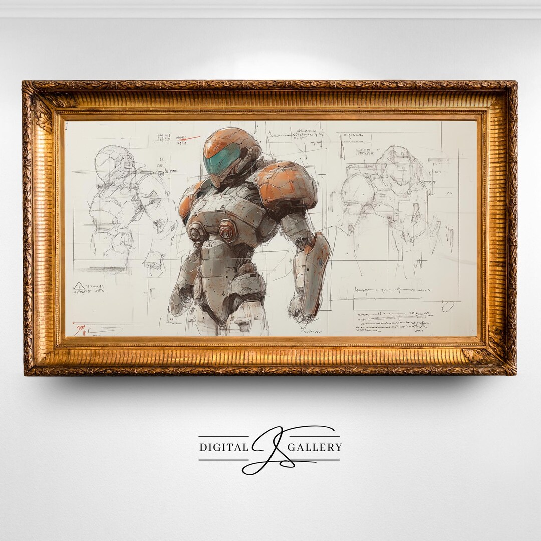 Metroid-inspired Armor Technical Drawing - High-quality Art Print ...