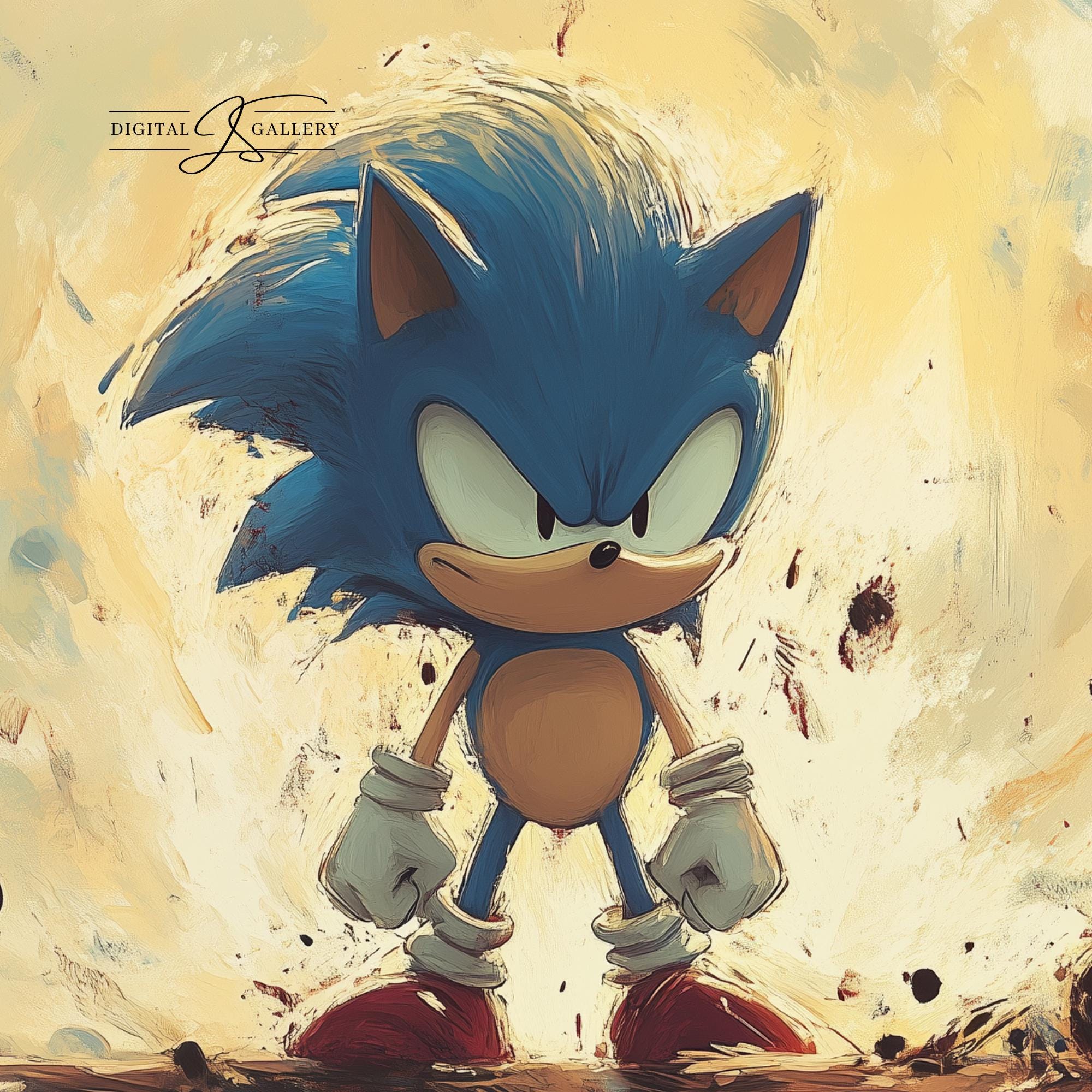 Retro Sonic the Hedgehog Digital Wall Art Download Vintage Print Gift ...