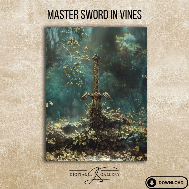 Master Sword in Vines Legend of Zelda Inspired Poster for Home Decor ...
