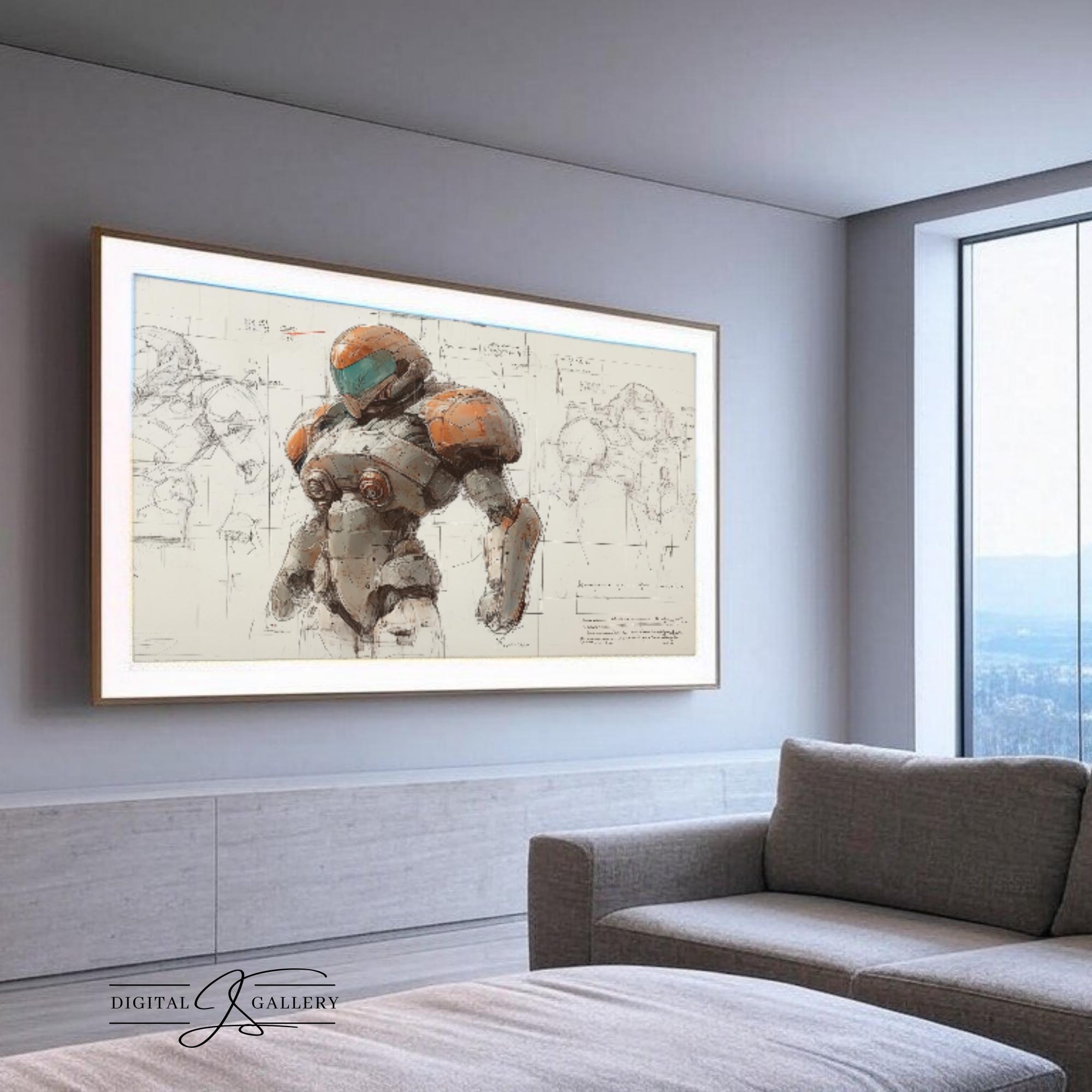 Metroid-inspired Armor Technical Drawing - High-quality Art Print ...