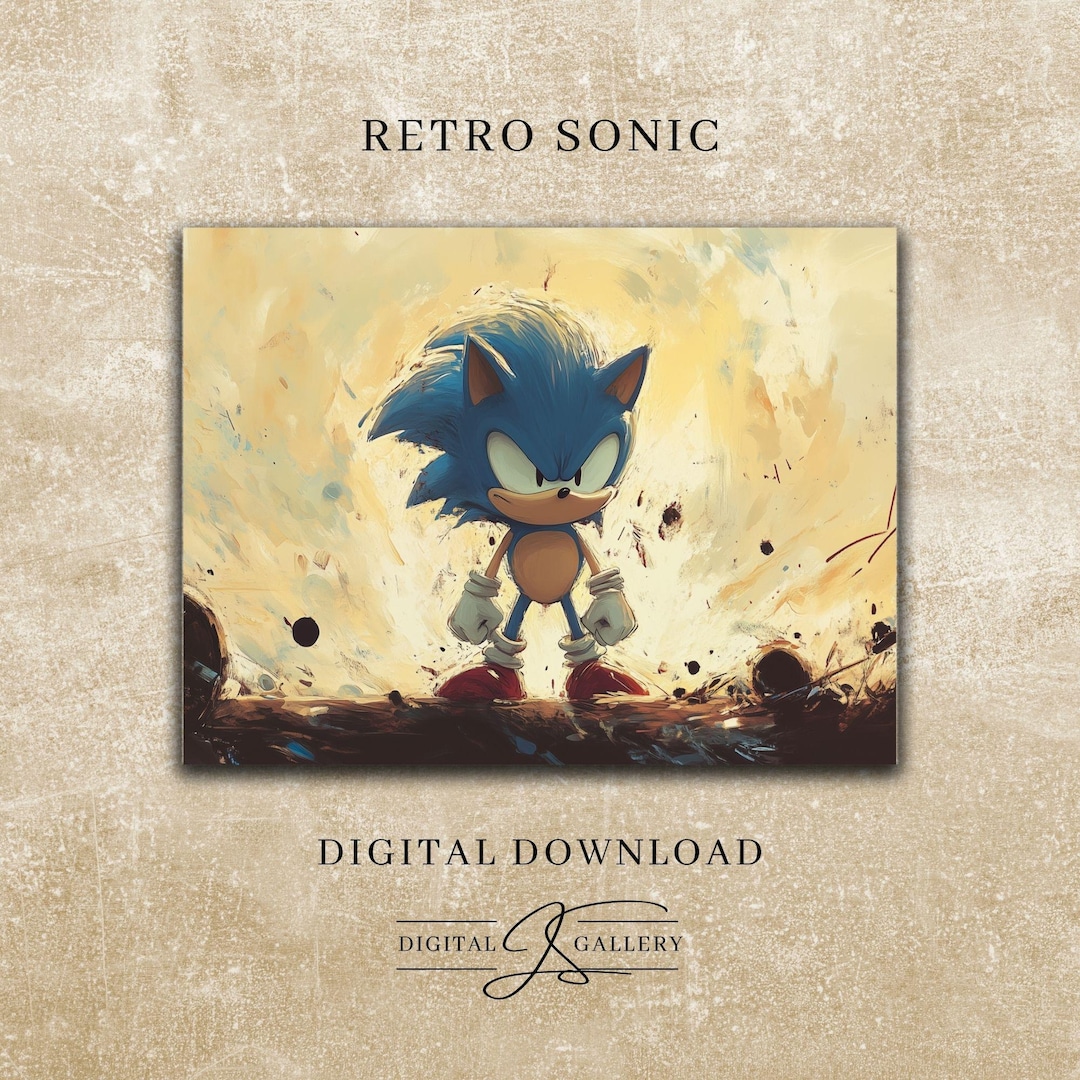 Retro Sonic the Hedgehog Digital Wall Art Download Vintage Print Gift ...
