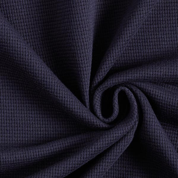 Waffle Knit Jersey, Waffle Jersey, Waffle Fabric, 100% Cotton, Navy ...