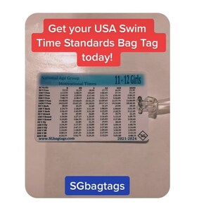 USA Swim Time Standards, Motivation Times Bag Tag. Long Course and ...