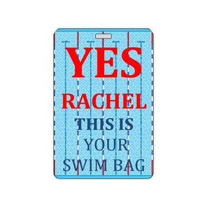 Swim Bag Tag. Customizable. Waterproof. Made in USA. - Etsy