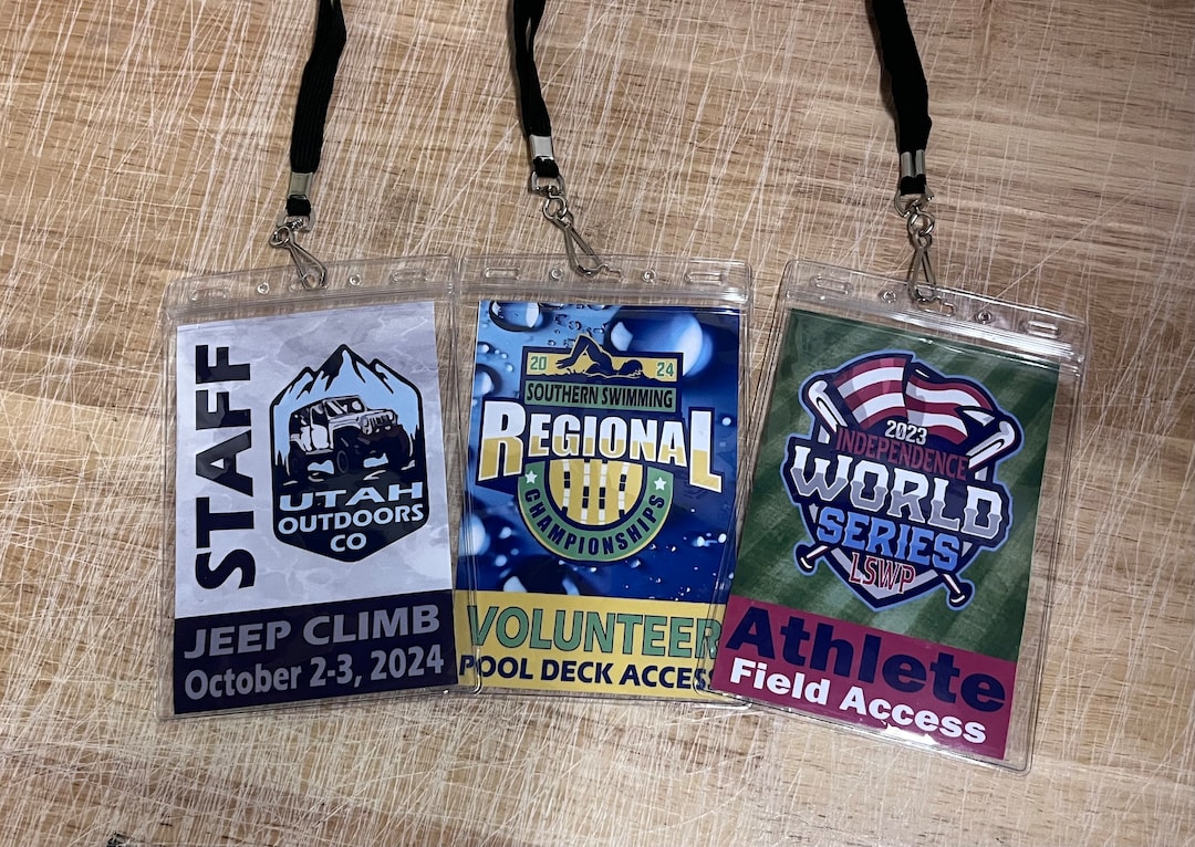 Custom Event Lanyards. 4”x6”. VIP, Special Access, Volunteer, Athlete ...