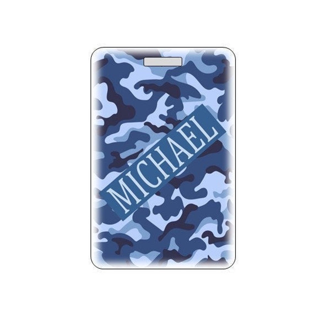 Blue Camo Luggage Bag Tag. Customizable. TOP SELLER - Etsy