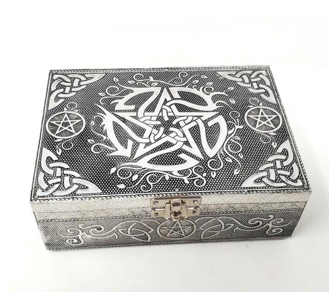 Pentagram Wood Box Metal Over Wood Box With Latch - Etsy