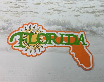 Florida Scrapbook Title, Handmade Layered Die Cut for Scrapbooking ...