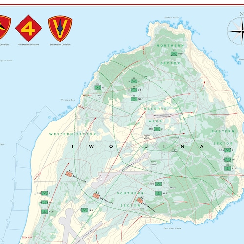 Iwo Jima Battle Planning Map 1944-1945 - Etsy
