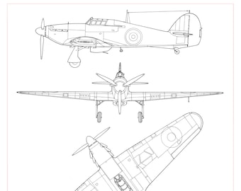 spitfire 3 view drawing