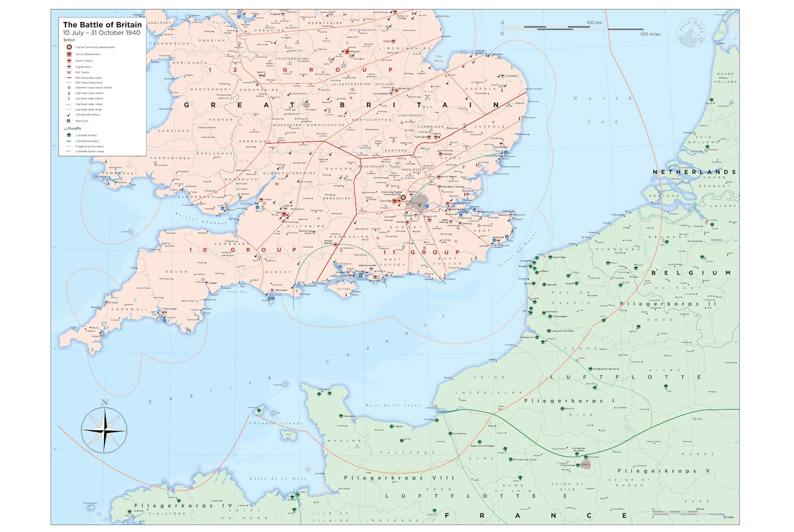 Battle of Britain Map 1940 Downloadable Jpeg - Etsy
