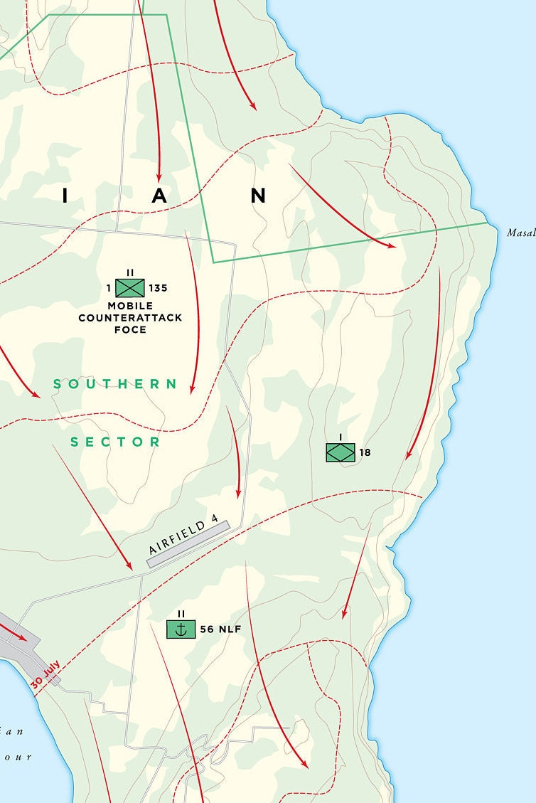 Battle of Tinian, 1944 Downloadable Jpeg Map - Etsy