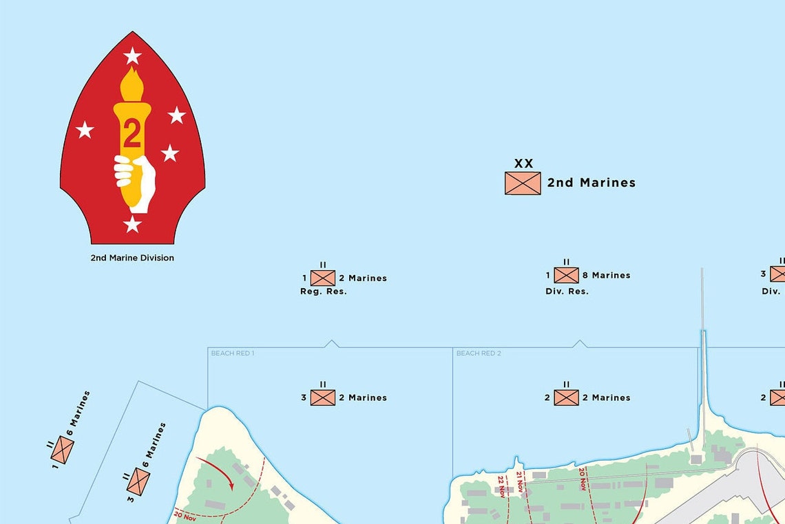 Battle of Betio, Tarawa Atoll Downloadable Jpeg Map - Etsy UK