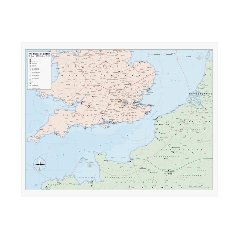 Battle of Britain Poster Map - Etsy
