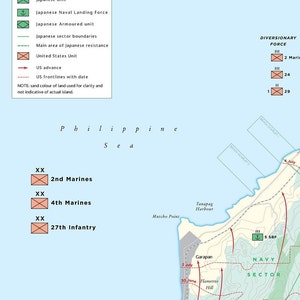 Battle of Saipan Map Downloadable Jpeg - Etsy