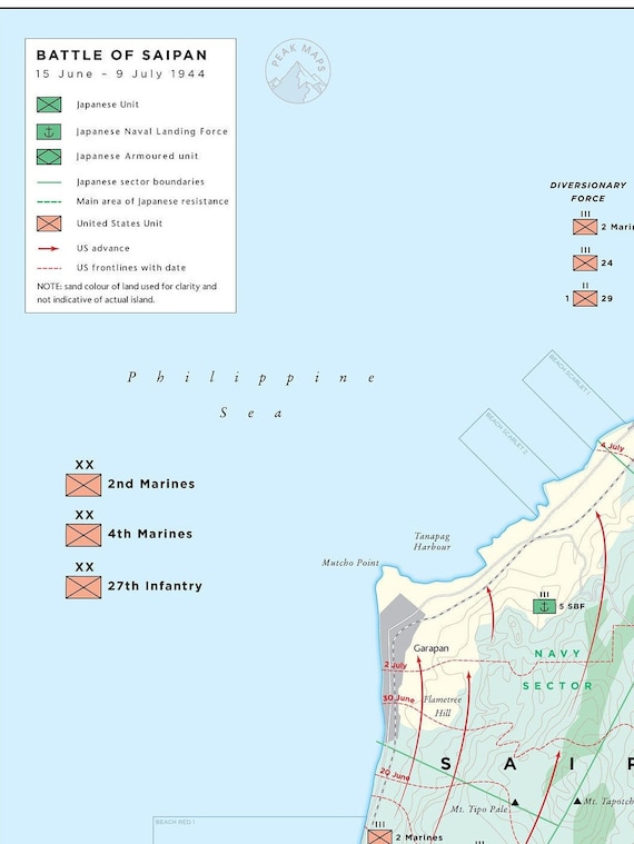 Battle Of Saipan Map