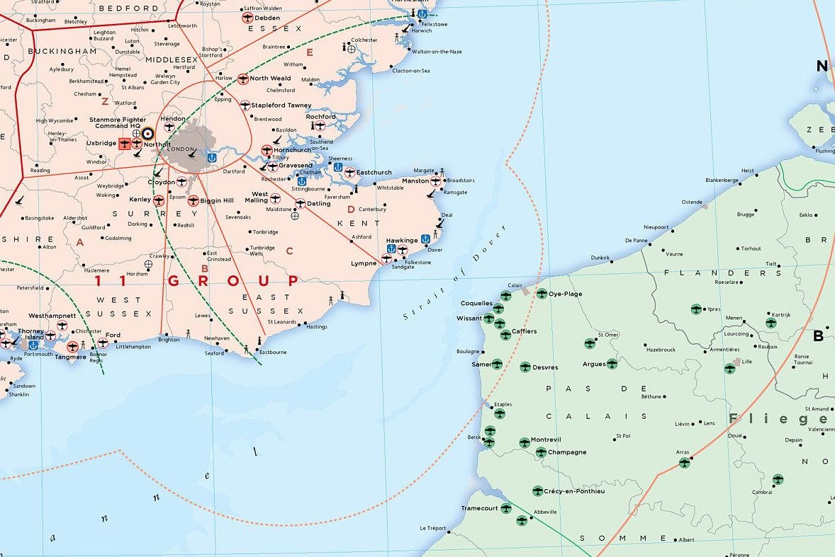 Battle of Britain Map 1940 Downloadable Jpeg - Etsy
