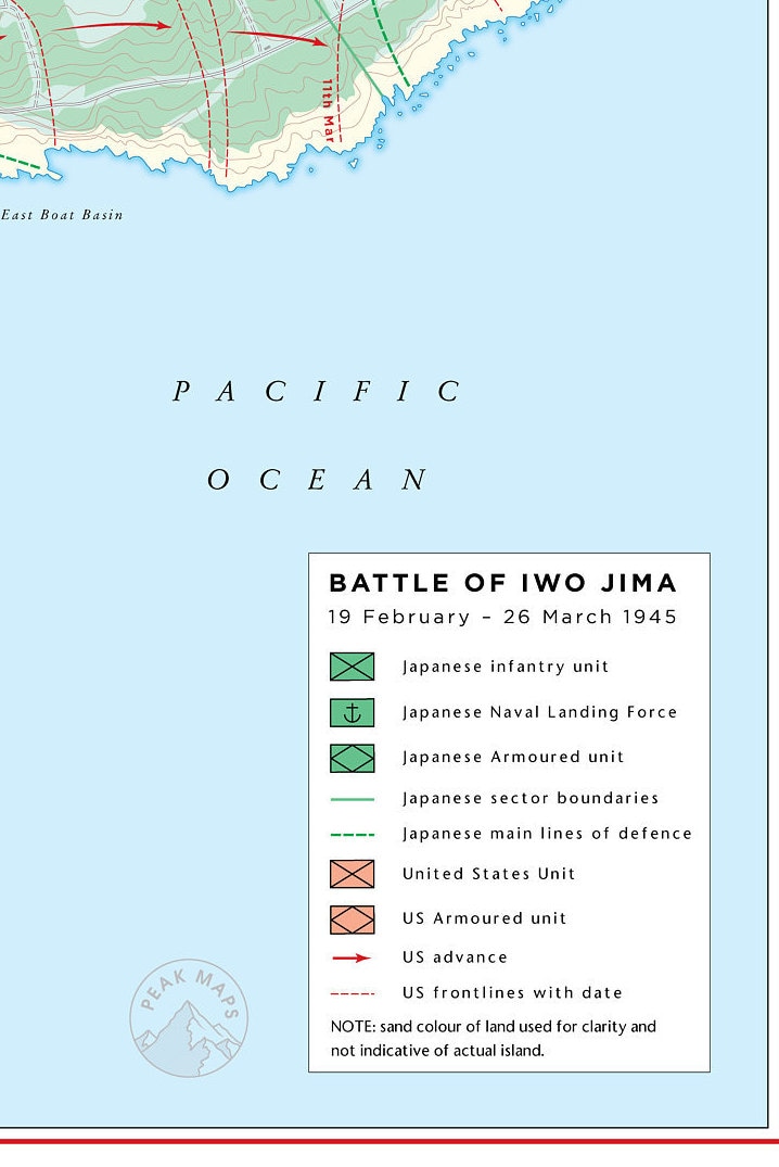 Iwo Jima Battle Map