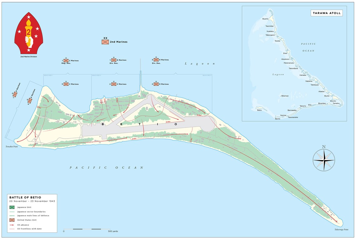 Battle of Betio, Tarawa Atoll Downloadable Jpeg Map - Etsy