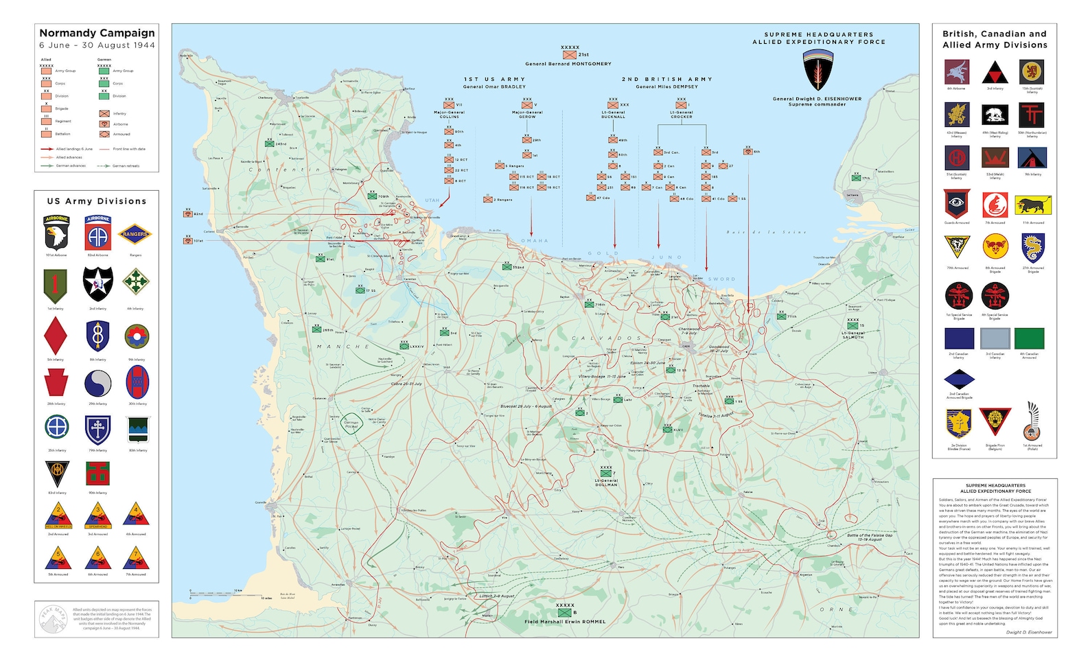 Operation Overlord and the Normandy Campaign, 1944 Map - Comprehensive ...