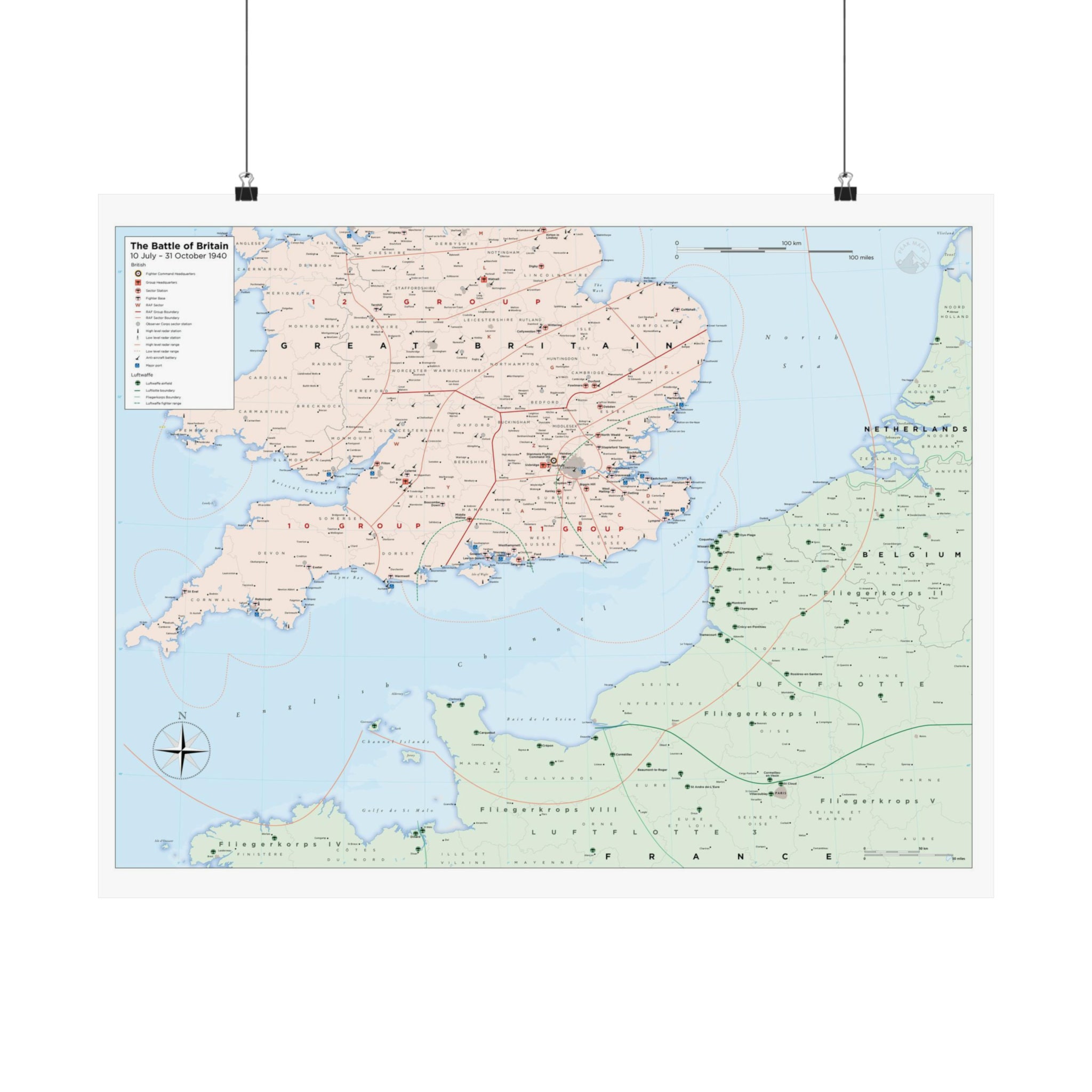 Battle of Britain Poster Map - Etsy