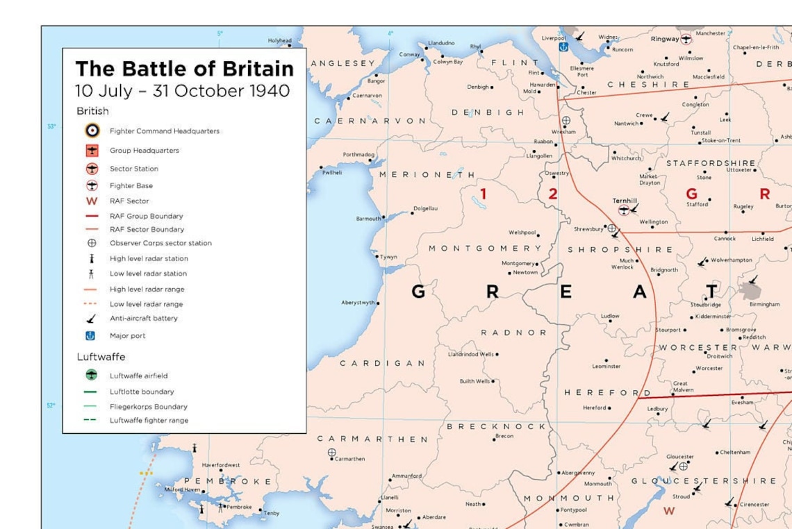Battle of Britain Map 1940 Downloadable Jpeg - Etsy