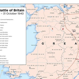 Battle of Britain Map 1940 Downloadable Jpeg - Etsy