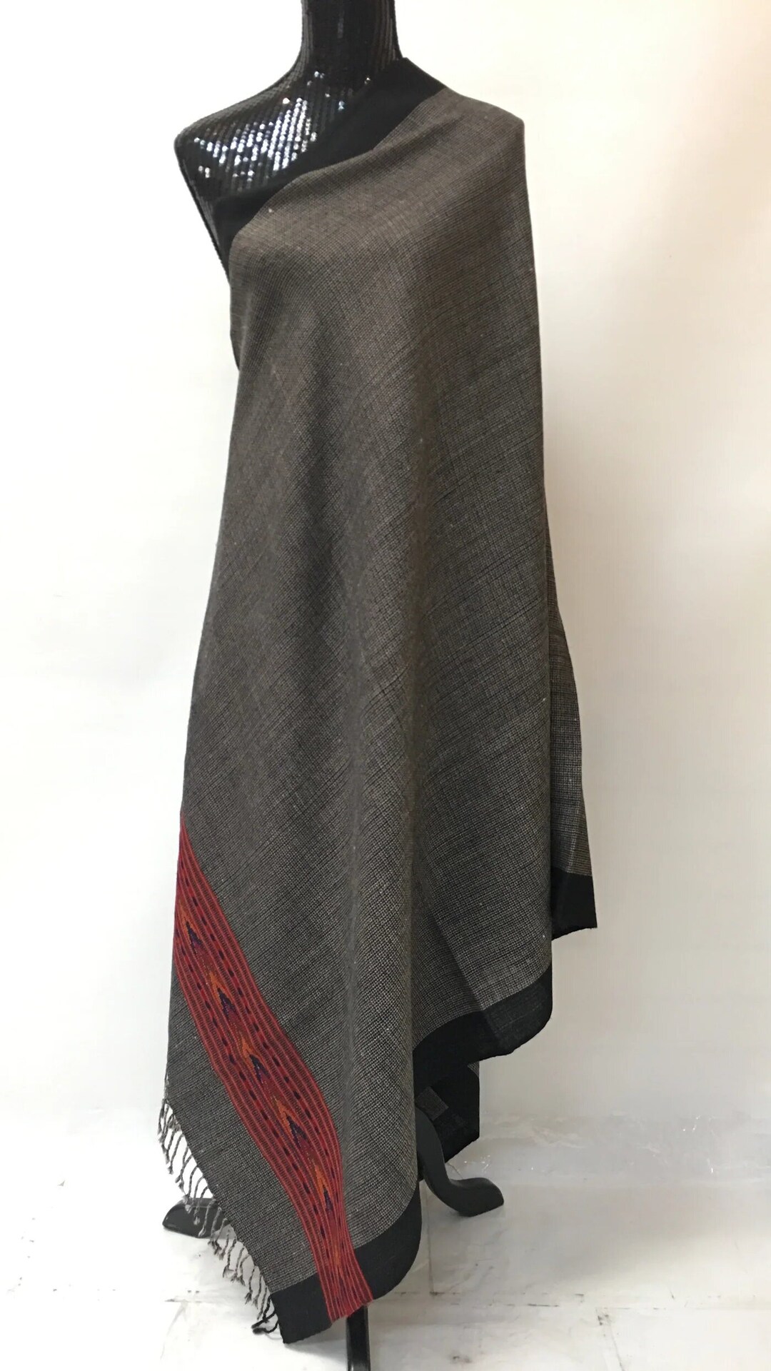 Kullu Handmade / Handloom Wool Shawl / Stole Large Wrap Scarf Throw ...