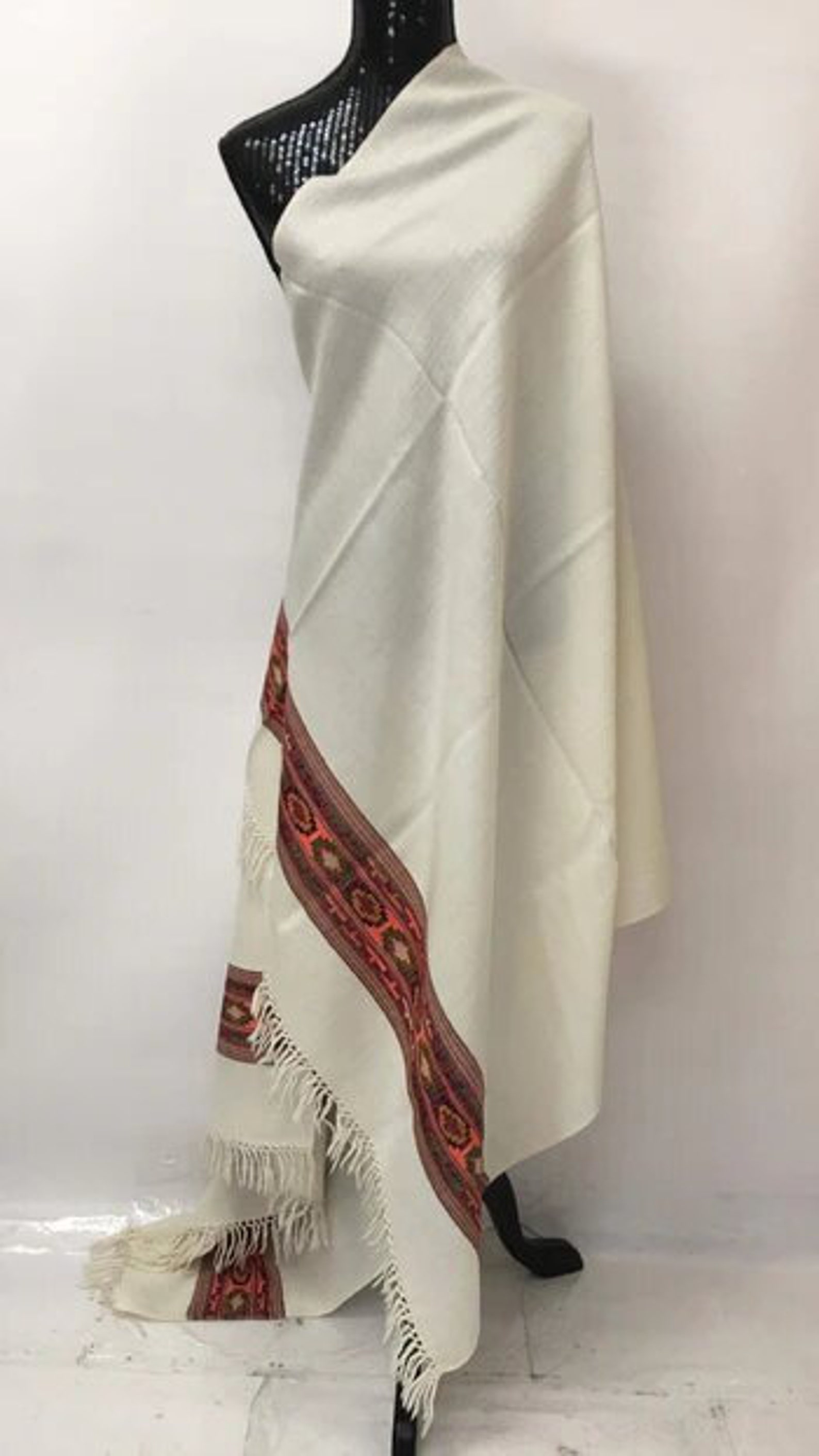 Kullu Handmade / Handloom Wool Shawl / Stole Large Wrap Scarf Throw ...