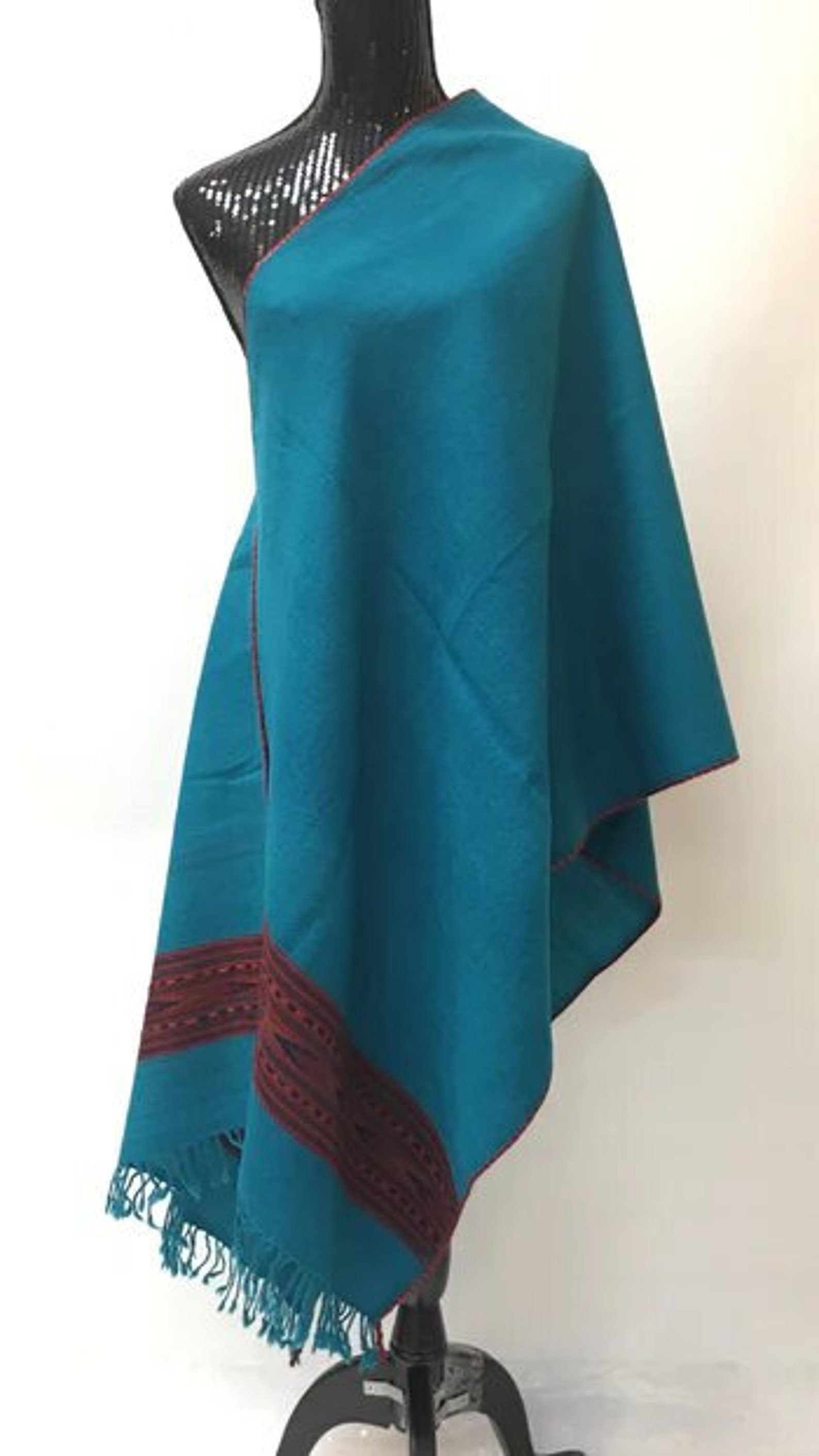 Kullu Handmade / Handloom Wool Shawl / Stole Large Wrap Scarf Throw ...