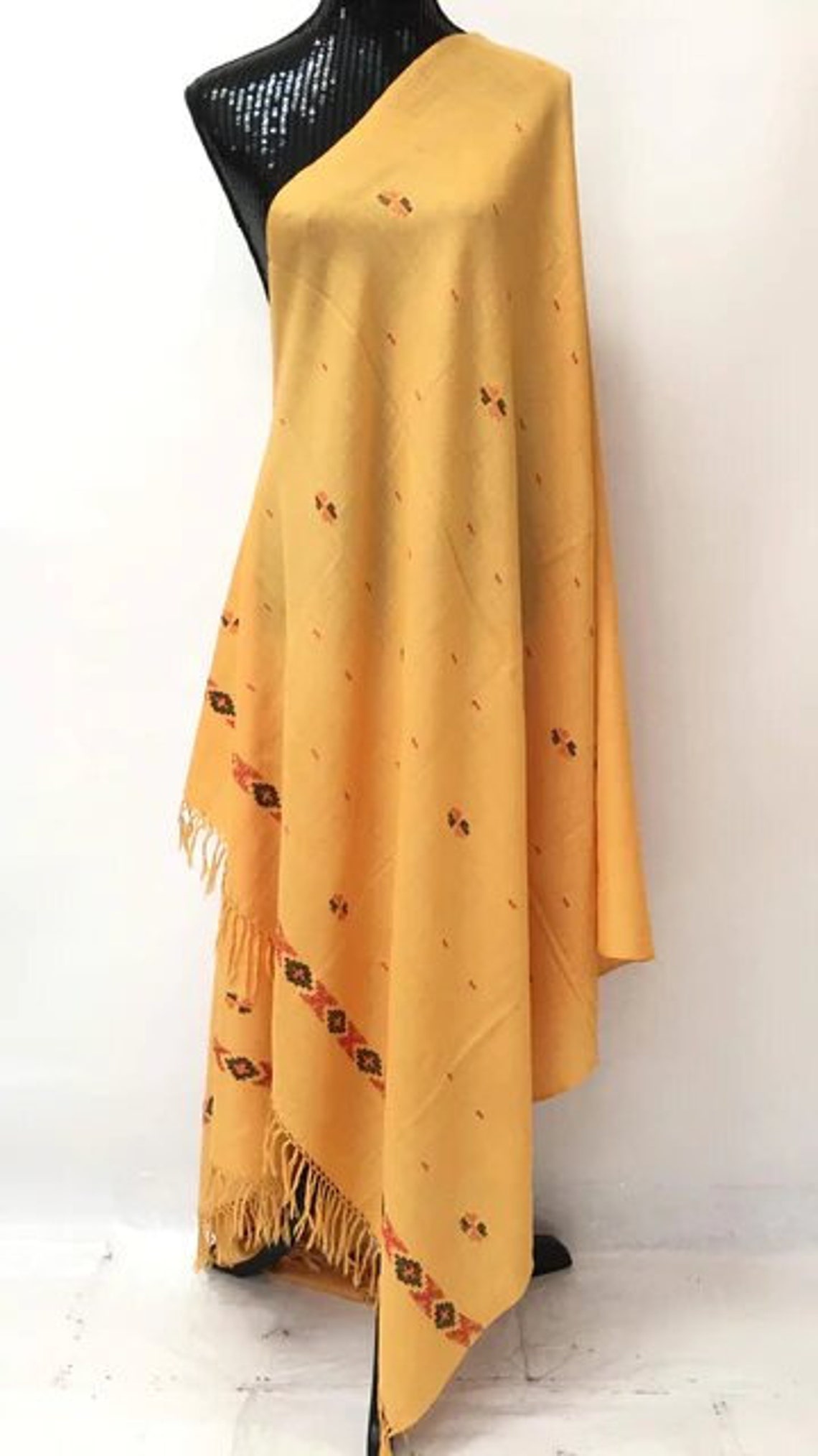 Kullu Handmade / Handloom Wool Shawl / Stole Large Wrap Scarf Throw ...