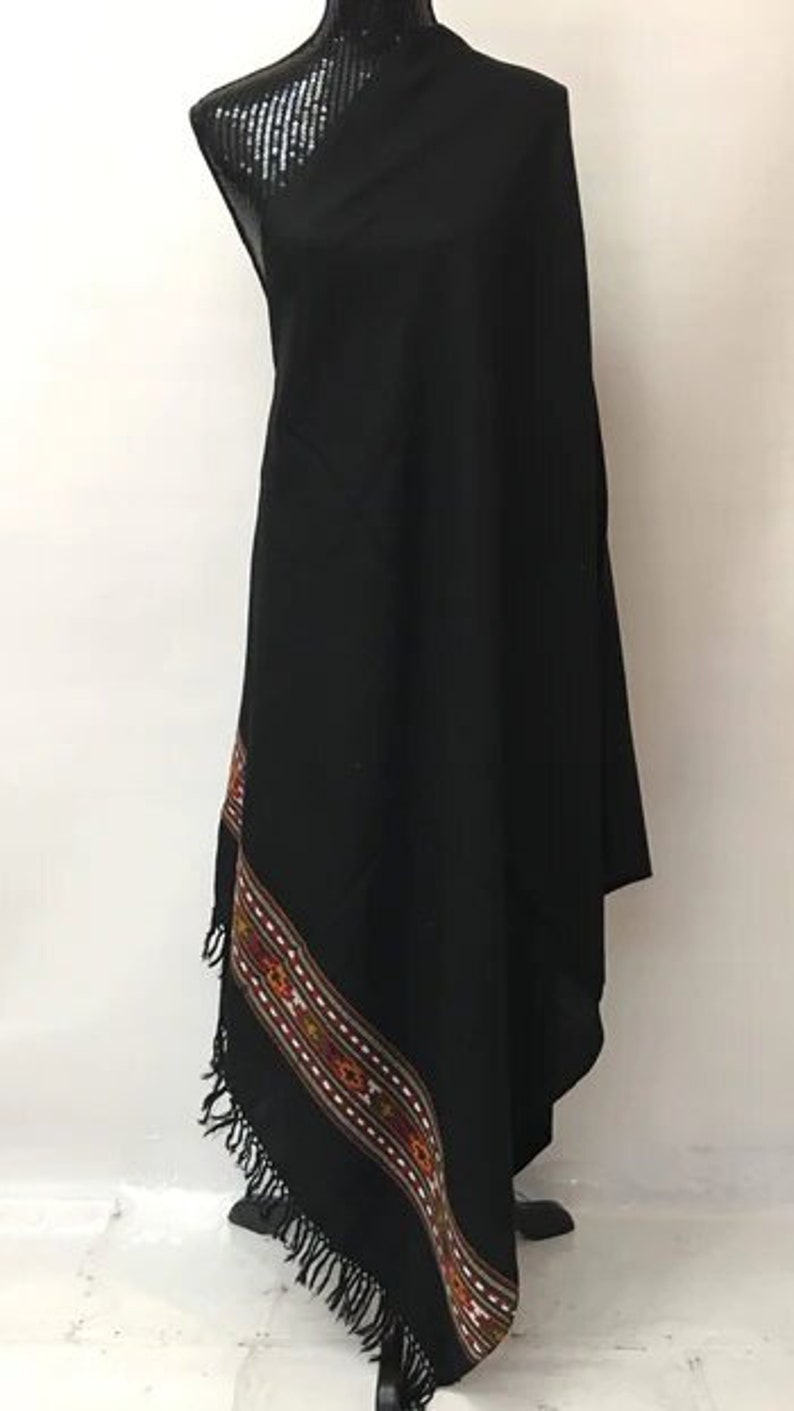 Kullu Handmade / Handloom Wool Shawl / Stole Large Wrap Scarf Throw ...