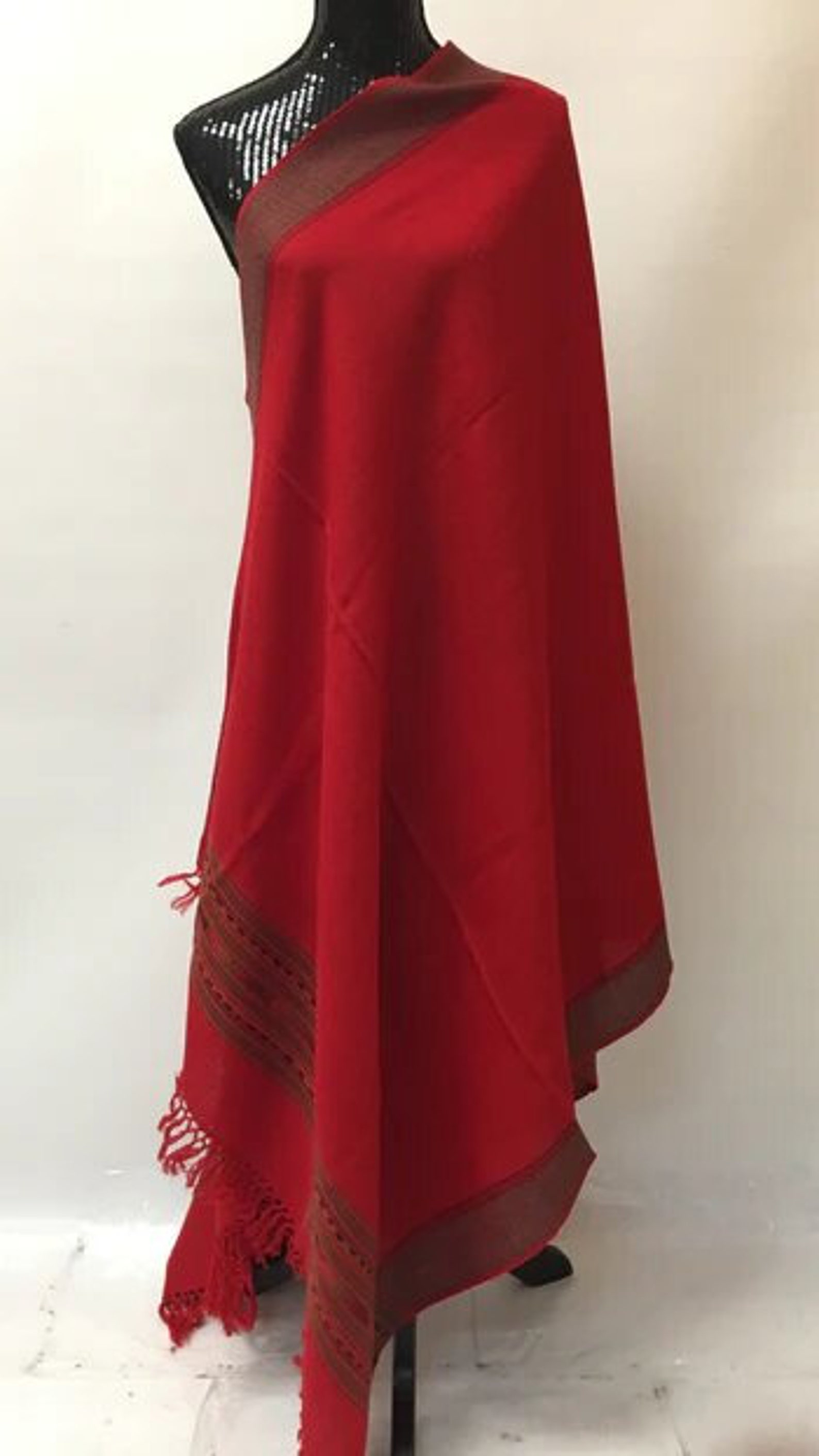Kullu Handmade / Handloom Wool Shawl / Stole Large Wrap Scarf Throw ...