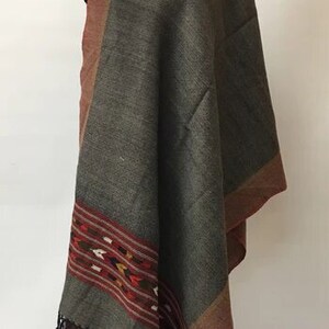 Kullu Handmade / Handloom Wool Shawl / Stole Large Wrap Scarf Throw ...
