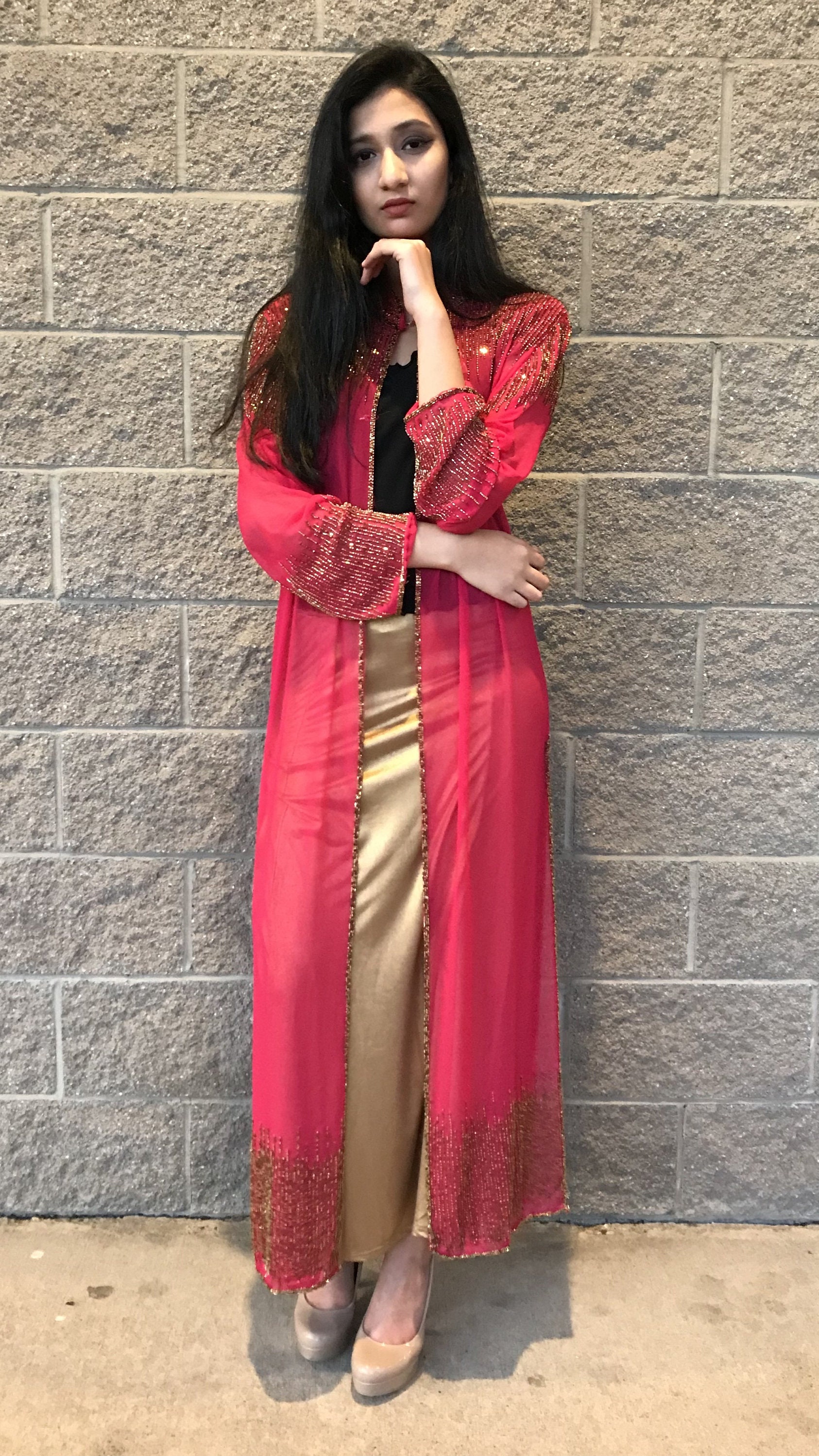Beaded Long Drape/jacket /cape colors Available - Etsy