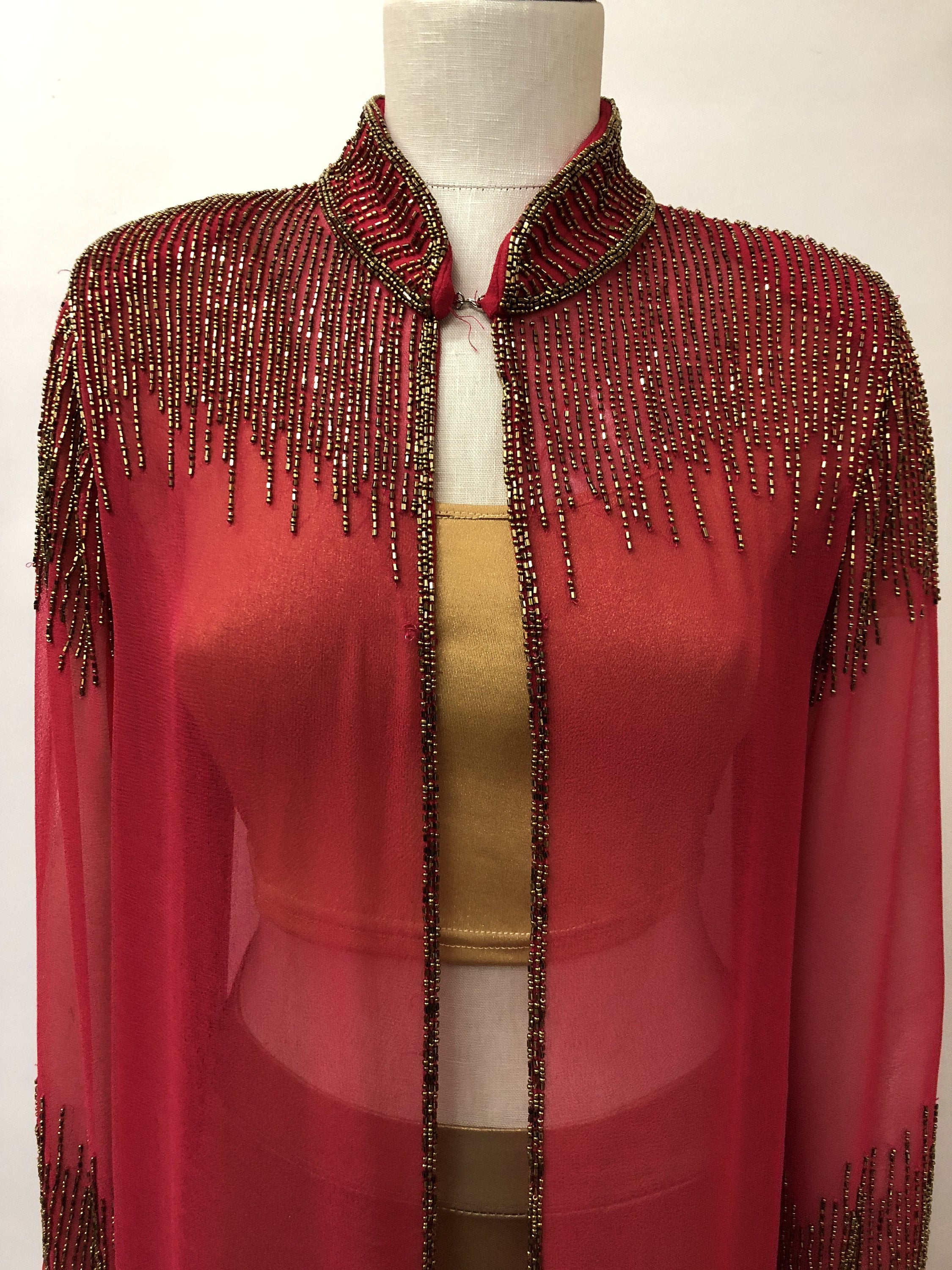 Beaded Long Drape/jacket /cape - (colors Available) - Etsy