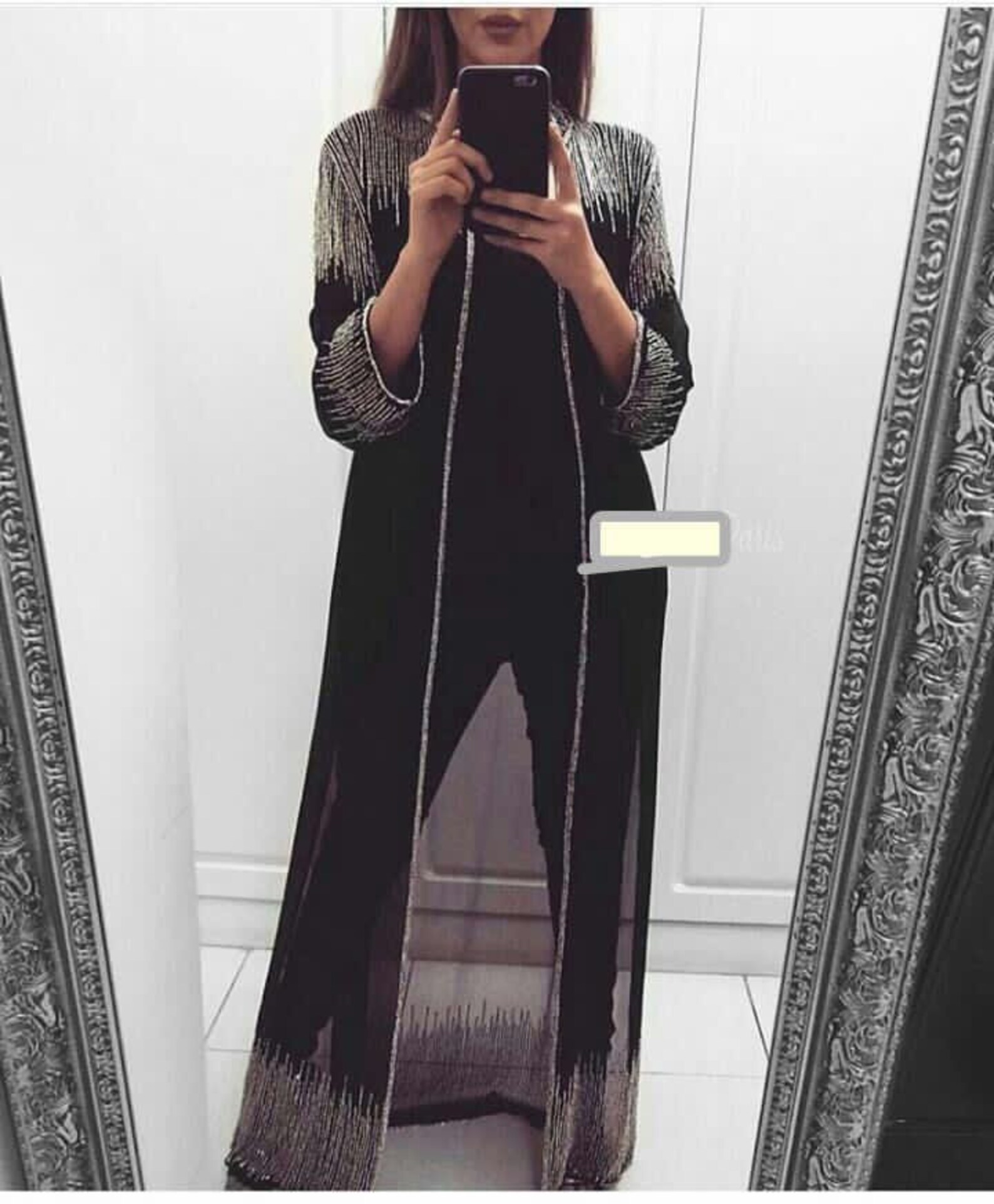 Beaded Long Drape/jacket /cape - (black/silver) - Etsy