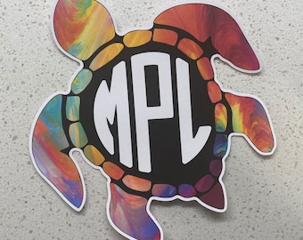 Sea Turtle Monogram on Shell Di Cut Decal Car/truck/home/laptop ...