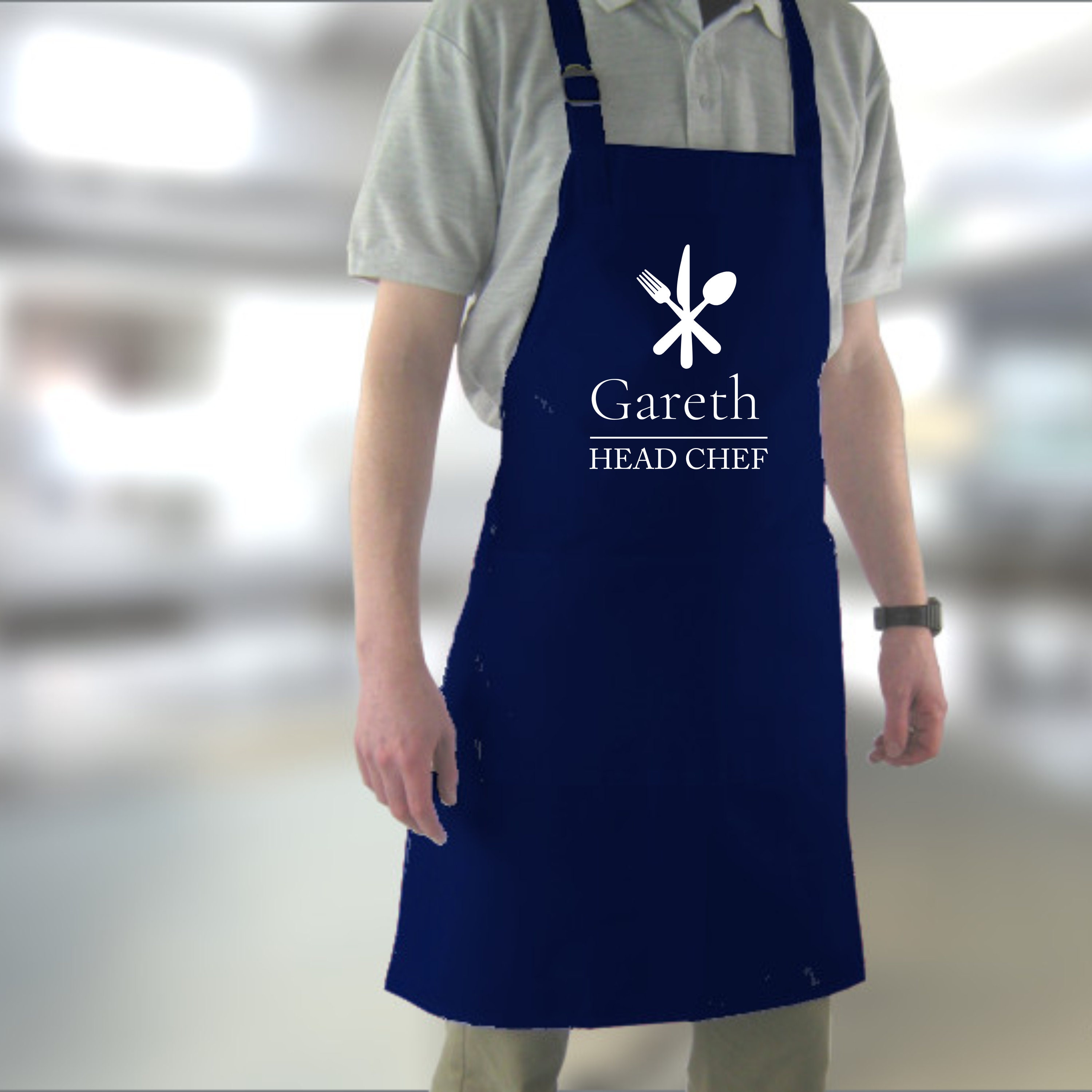 Printed Personalised Apron With Pockets | Personalised Printed Kitchen ...