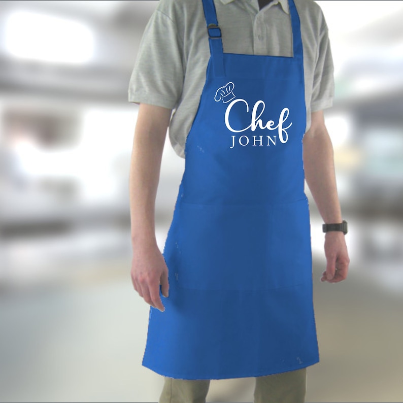 Chef Printed Personalised Apron With Pockets Personalised - Etsy