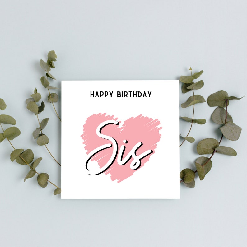 Happy Birthday Sis Card A6 or Square Card Happy Birthday - Etsy