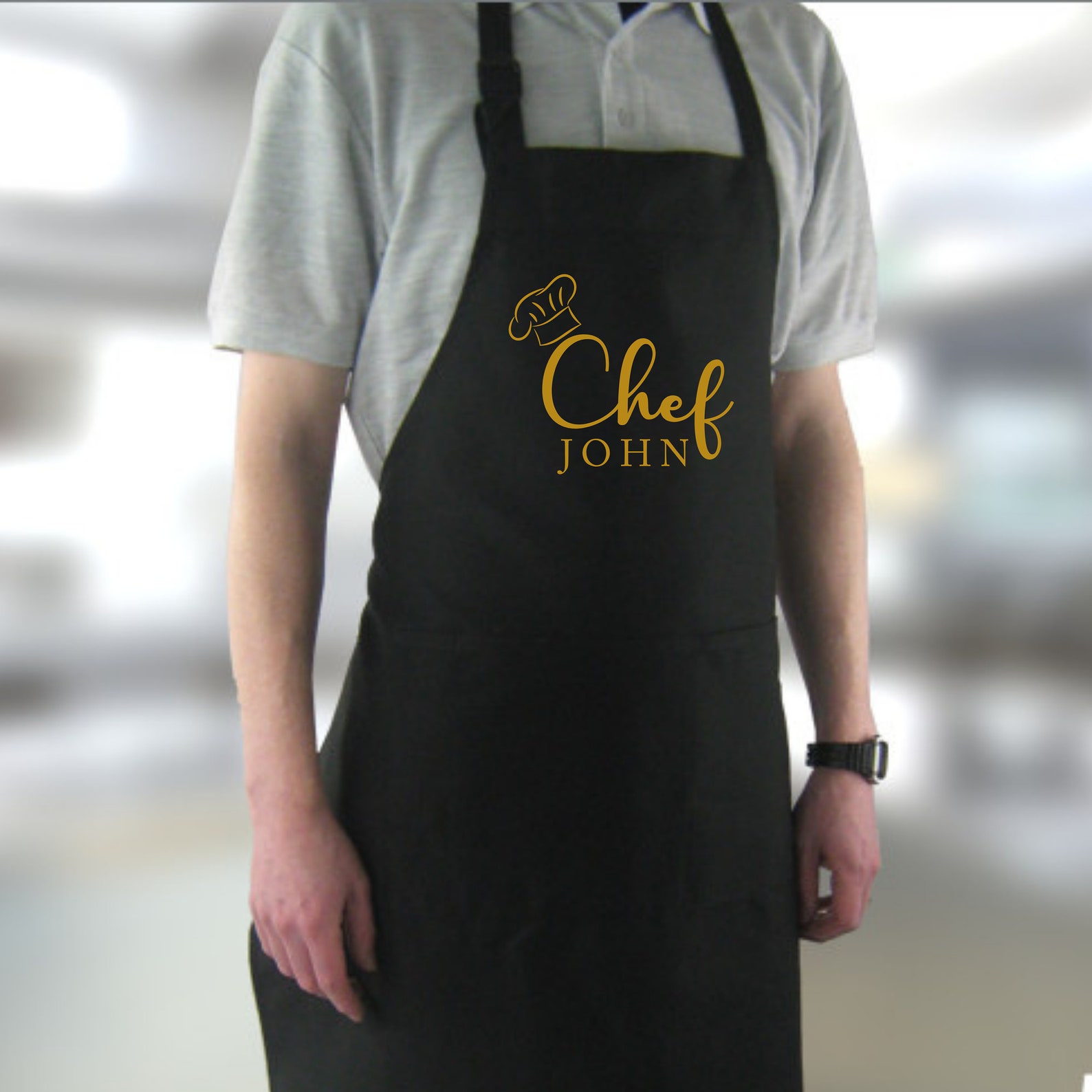 Chef Printed Personalised Apron With Pockets Personalised - Etsy