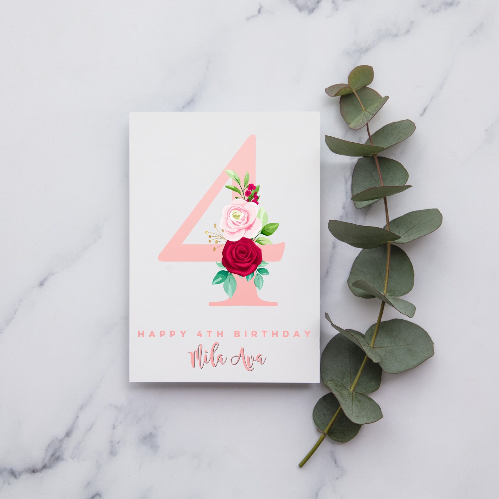 Personalised 4th Birthday Card | Happy 4th Birthday Card | Birthday ...