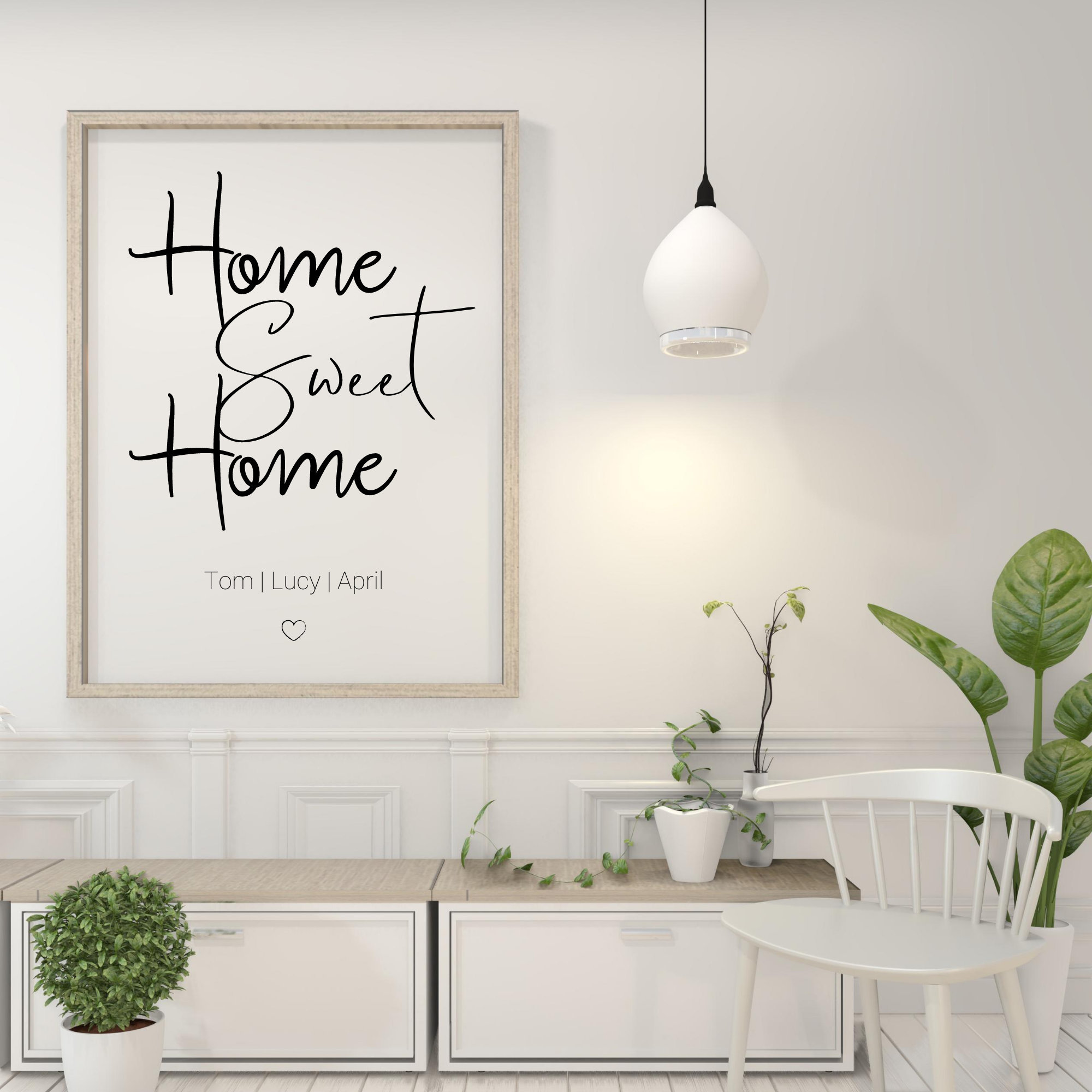 Personalised Home Sweet Home Wall Art | Wall Art | Home Decor | - Etsy UK