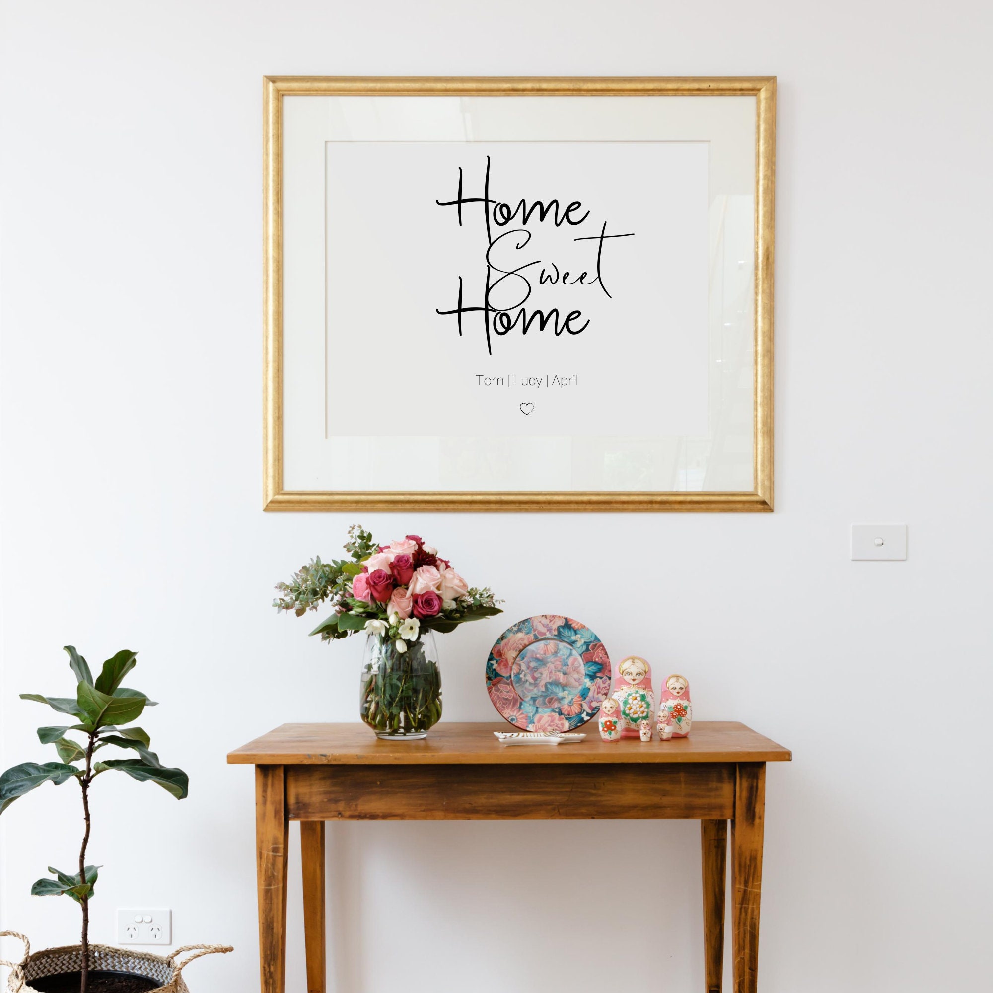 Personalised Home Sweet Home Wall Art | Wall Art | Home Decor | - Etsy UK