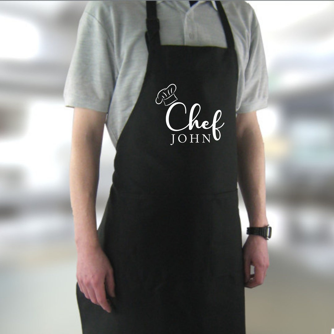 Chef Printed Personalised Apron With Pockets Personalised Printed ...