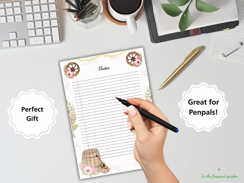 Cowgirl Cowboy Boots With Flowers Stationery Floral Lined Paper ...