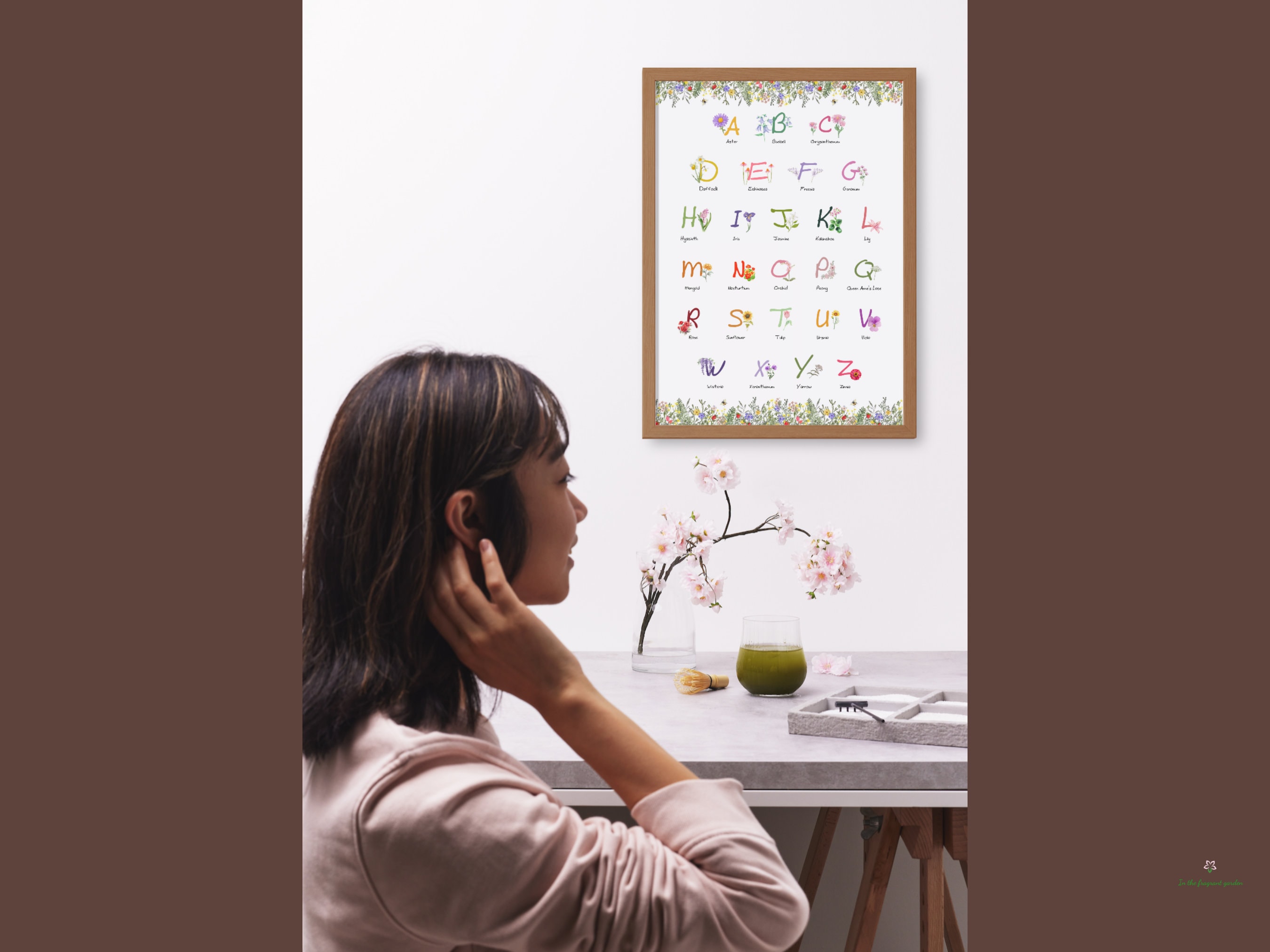 Printable Flower Alphabet A to Z Flowers Alphabet Poster ABC Floral ...